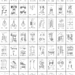 112 Assorted Restored Patents Drawings Set 5 | HQ Image Bundle ...