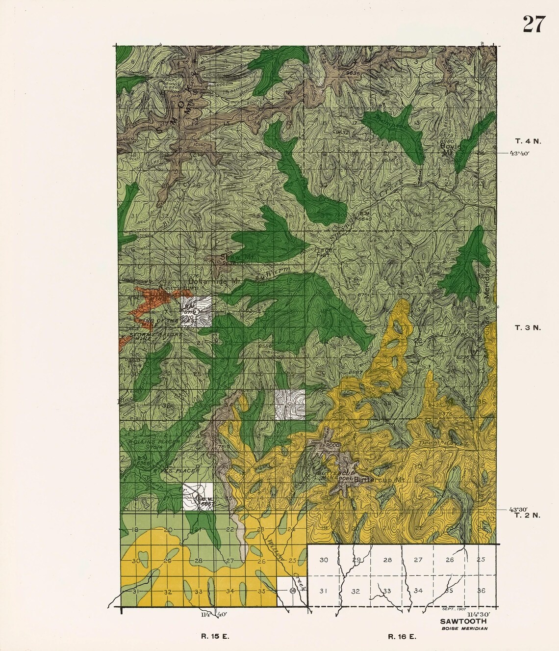 31 Vintage Maps of Sawtooth Mountain Range US Forest Atlas | Image ...