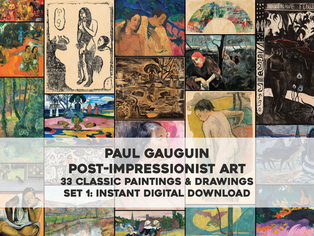 33 Paul Gauguin Impressionist Paintings HQ Image Bundle Printable Wall ...