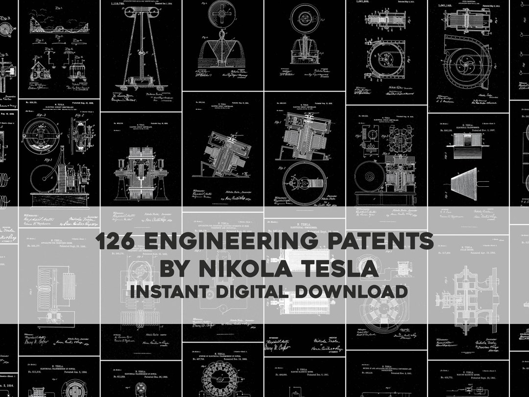 126 Nikola Tesla Engineering Patents & Inventions | HQ Image Bundle ...