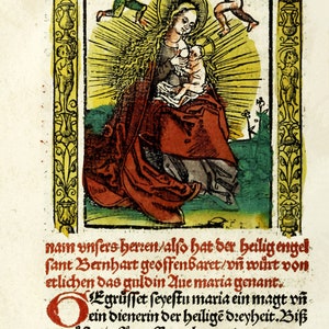 51 Illustrated Pages From Medieval Prayer Book Set 1 | Vintage Restored ...