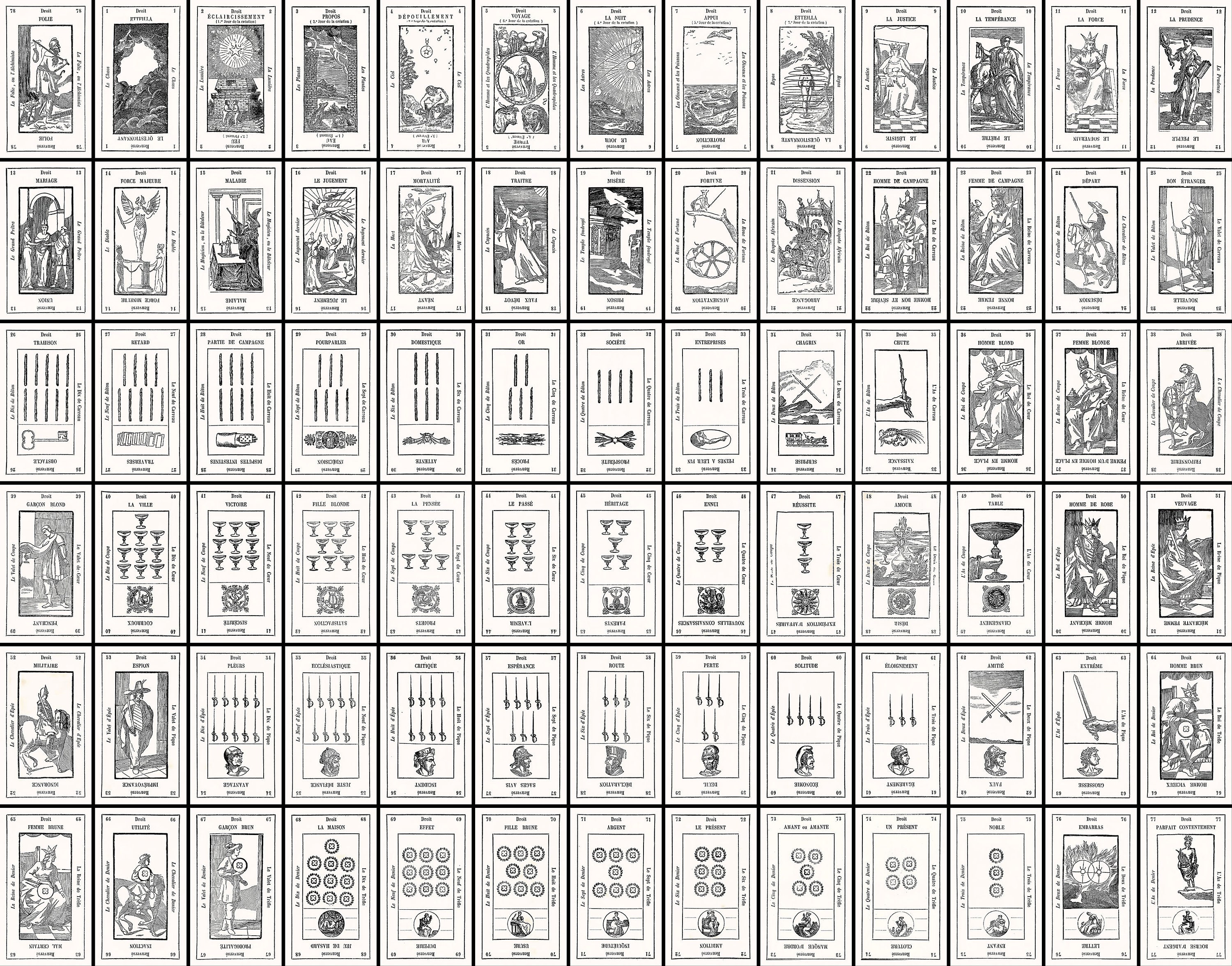 Grand Etteilla French Tarot Deck Restored Complete High Resolution ...