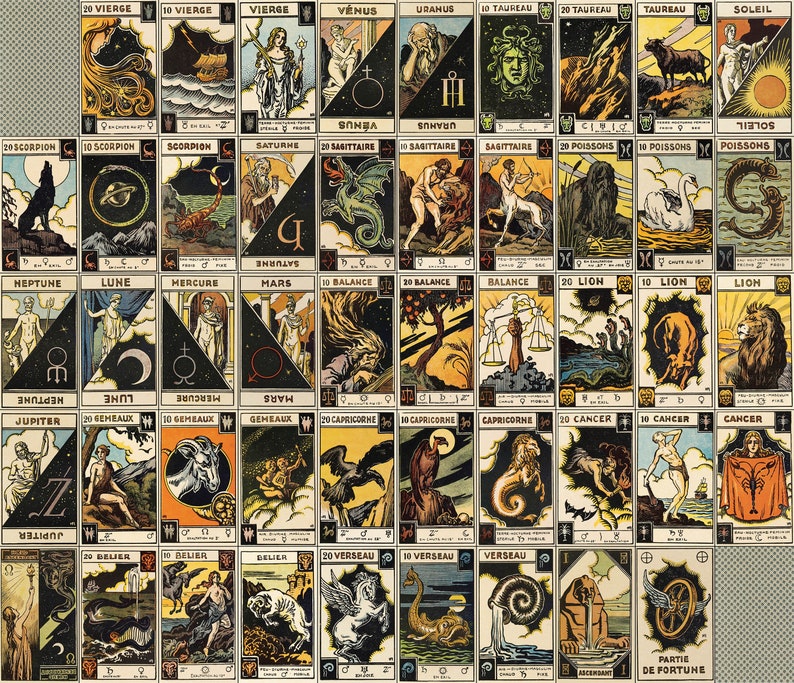 Astrological Zodiac Tarot Card High Resolution Image Bundle - Etsy