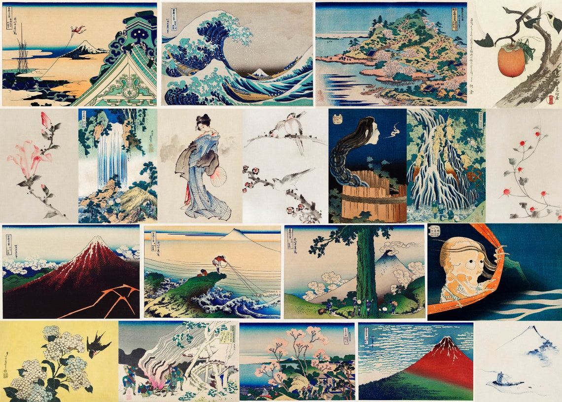 Katsushika Hokusai Japanese Paintings & Woodblock Prints | Etsy