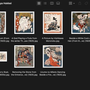 7 Ukiyo-e Japanese Woodblock Prints Printable Wall Art Bundle Samurais ...