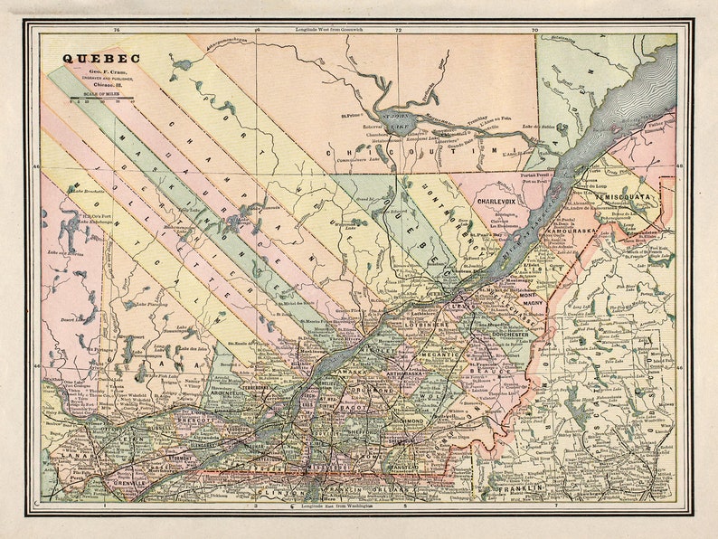 8 Vintage Maps of Canada & Cities 1889 Family World Atlas HQ - Etsy