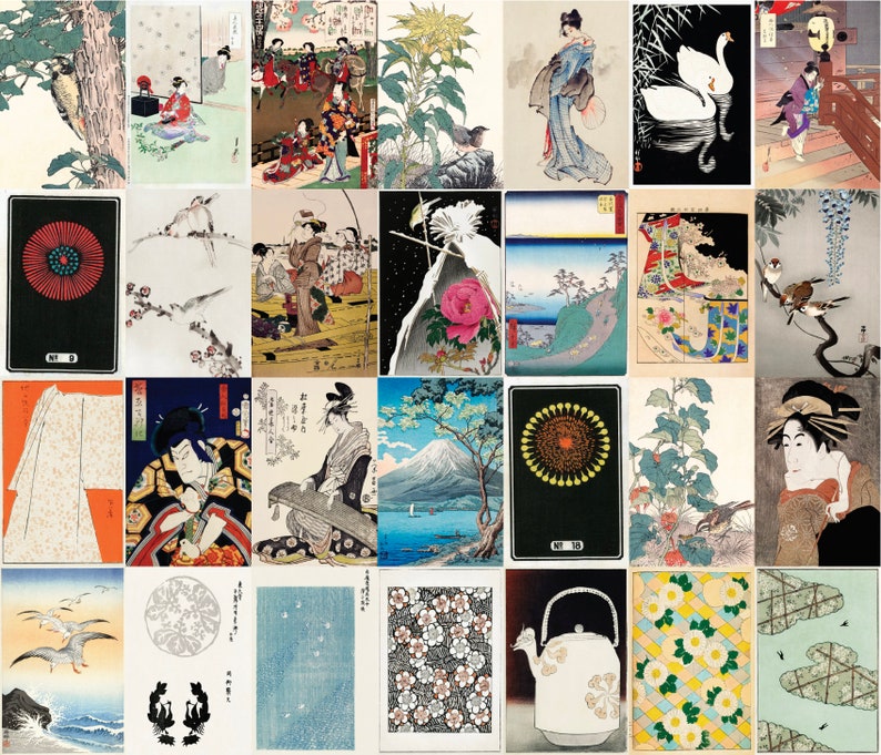 110 Pcs Japanese COLLAGE KIT 4x6 Printable Wall - Etsy