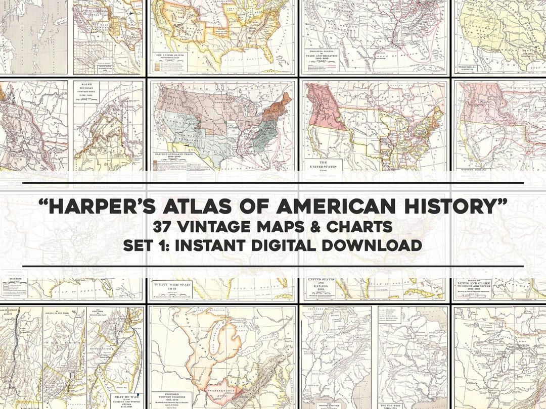 37 Vintage USA & State Maps From 1920s American History Atlas | Image ...