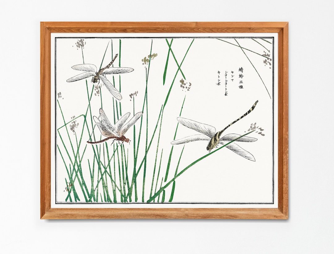 Dragonflies Japanese Woodblock Print | Single Printable Wall Art ...