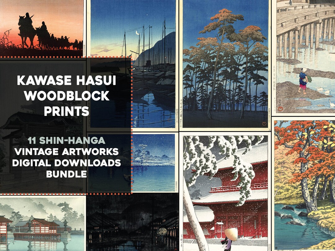 Shin-hanga Style Japanese Woodblock Prints Kawase Hasui Printable Wall ...
