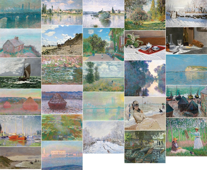 27 Claude Monet Impressionist Paintings HQ Image Bundle - Etsy