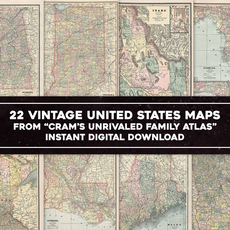 State Maps Michigan - Etsy UK