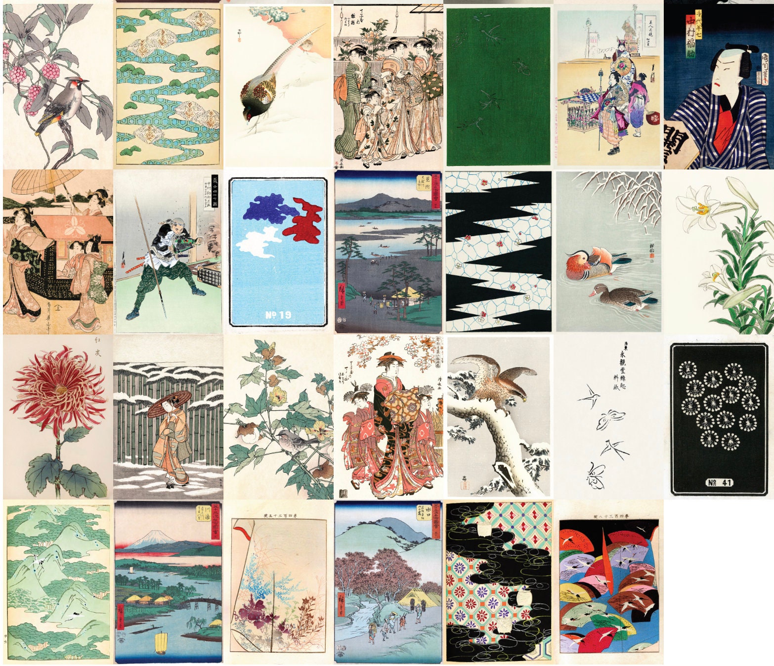 110 Pcs Japanese COLLAGE KIT 4"x6" -- Printable Wall Art Collage Bundle ...