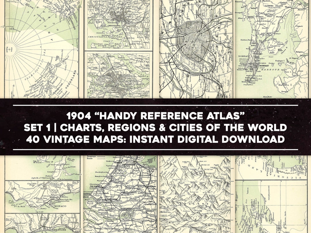 40 Cool Vintage City & Info Maps Handy World Atlas | HQ Image/printable ...
