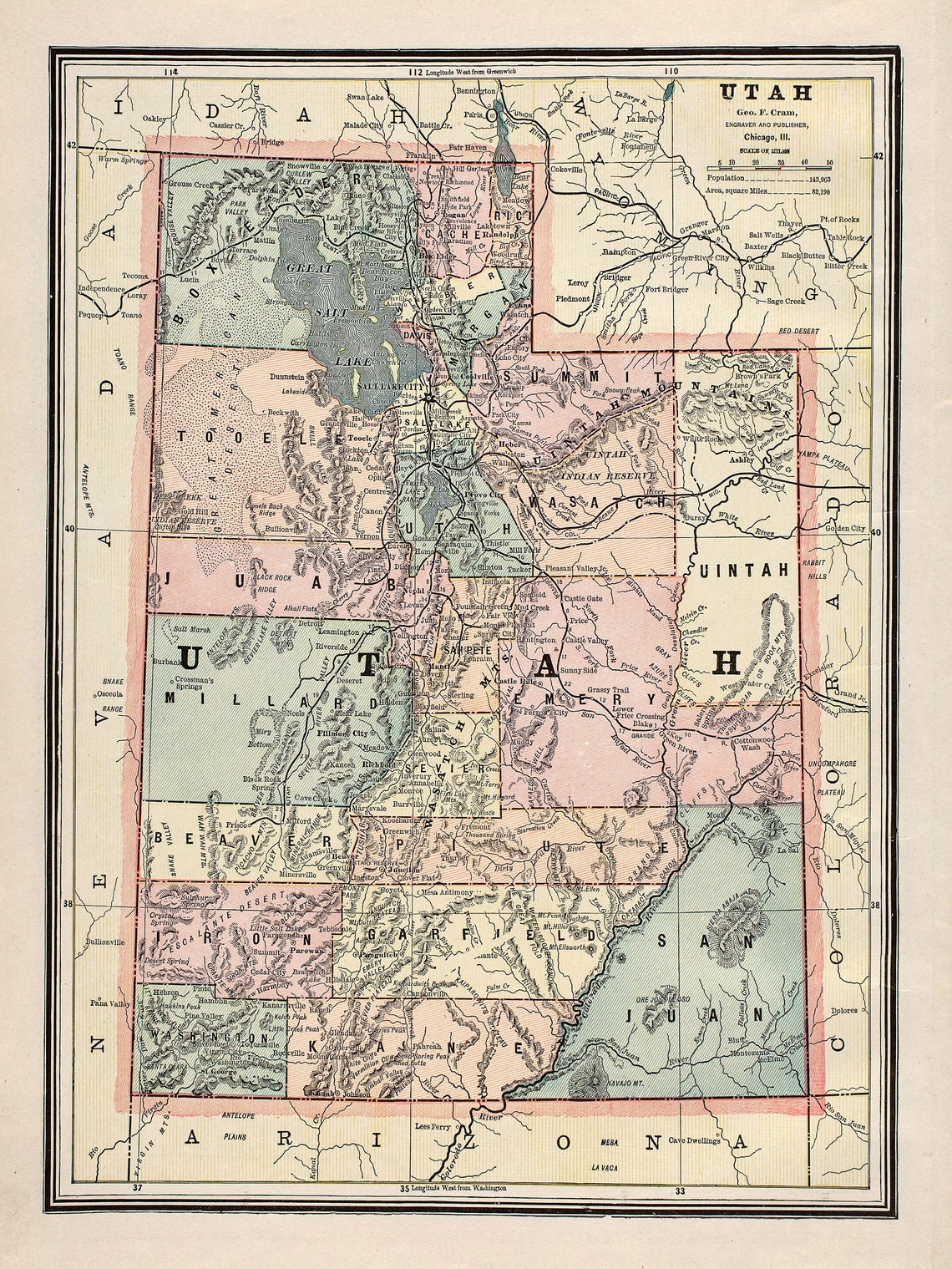 22 Vintage Maps of USA States 1889 Family World Atlas | HQ Image ...