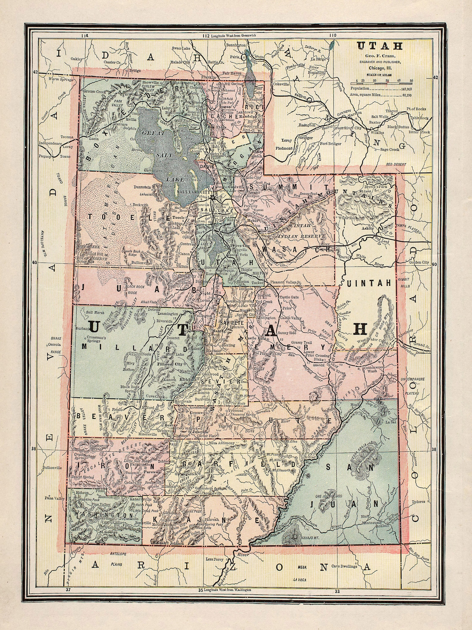 22 Vintage Maps of USA States 1889 Family World Atlas | HQ Image ...