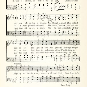 100 Hymn Pages From an Old 1917 Hymnal, Restored Vintage Sheet Music ...
