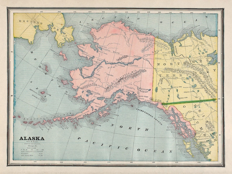 22 Vintage Maps of USA States 1889 Family World Atlas HQ - Etsy