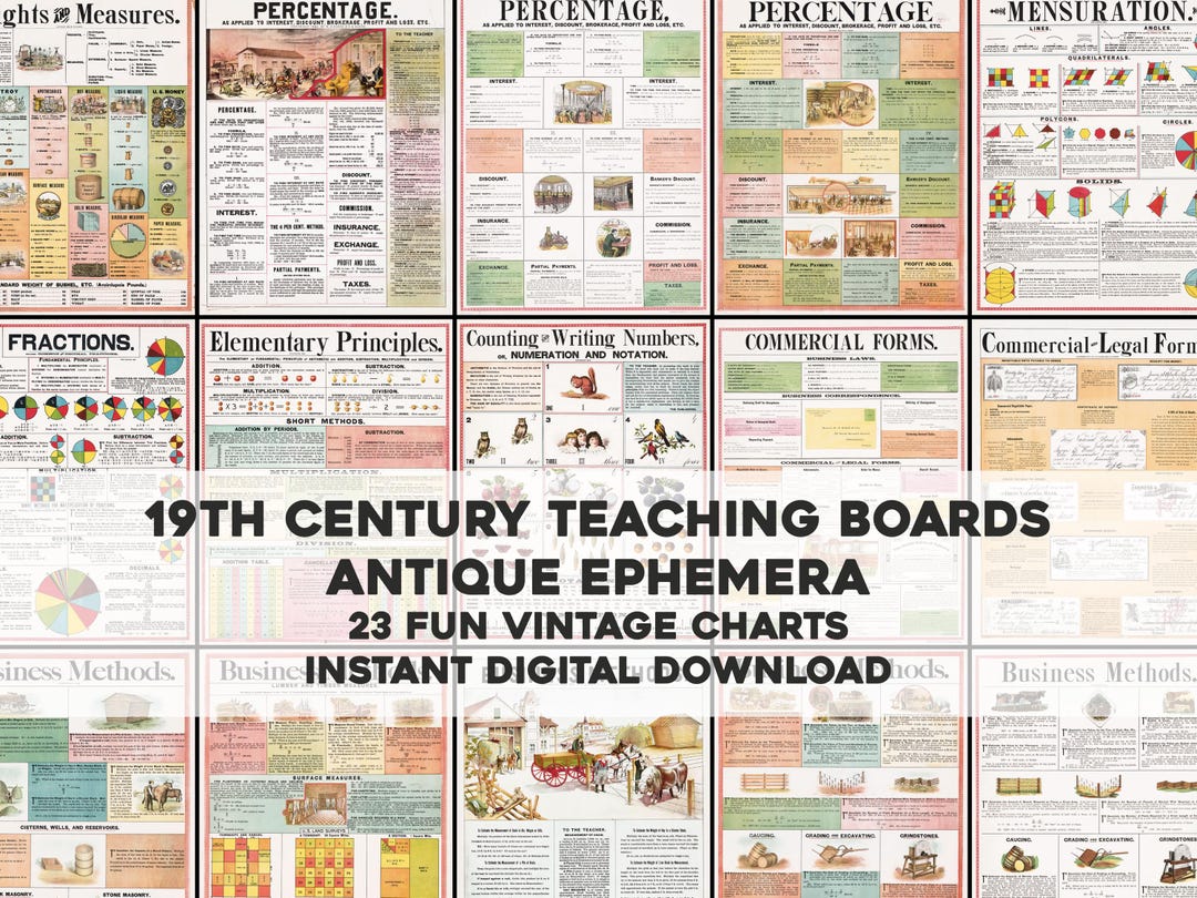 23 Old Teaching Charts | Image Bundle Printable Wall Art | Instant ...