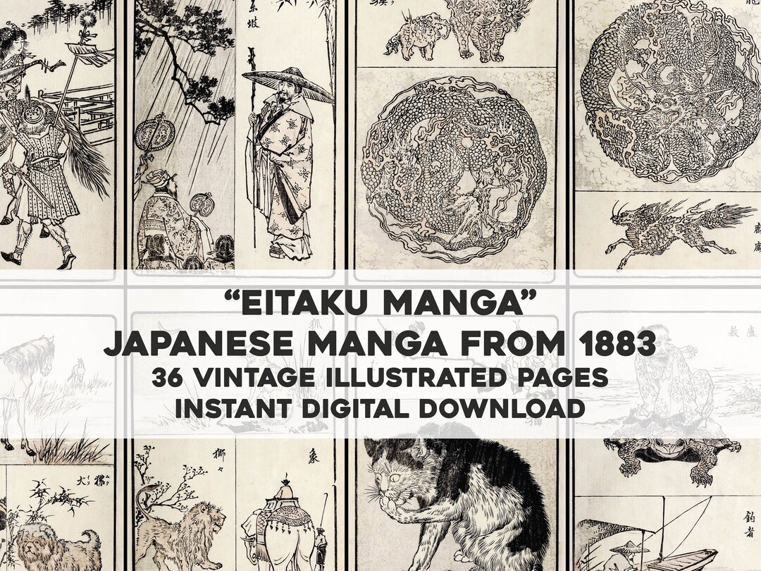 35 Sheets of Vintage Japanese Manga | HQ Image Resource Bundle ...