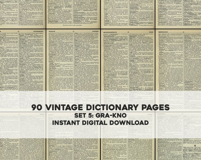 25 Antique Dictionary Paper. Vintage Dictionary Book Pages. Antique ...