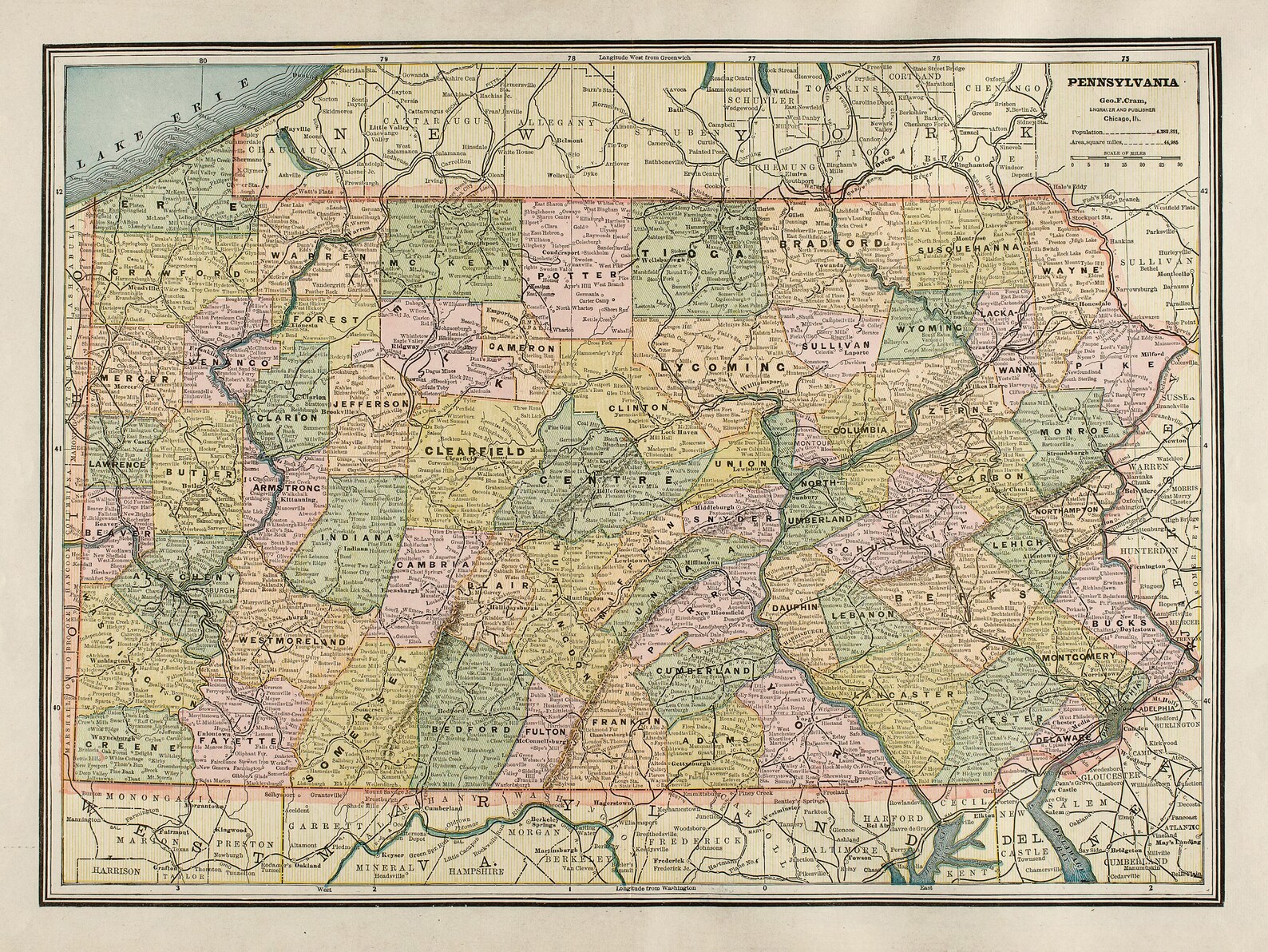 22 Vintage Maps of USA States 1889 Family World Atlas | HQ Image ...