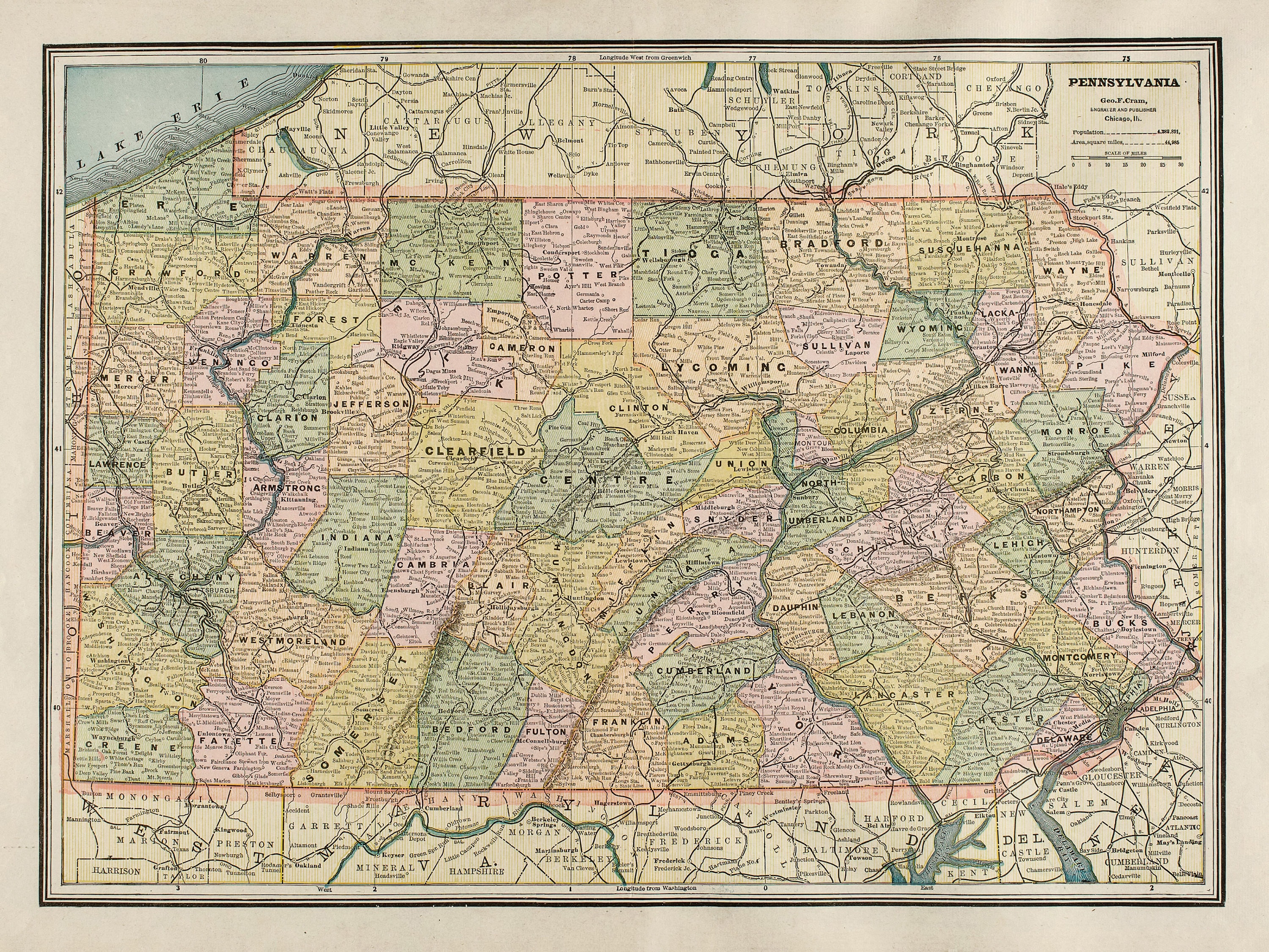 22 Vintage Maps of USA States 1889 Family World Atlas | HQ Image ...
