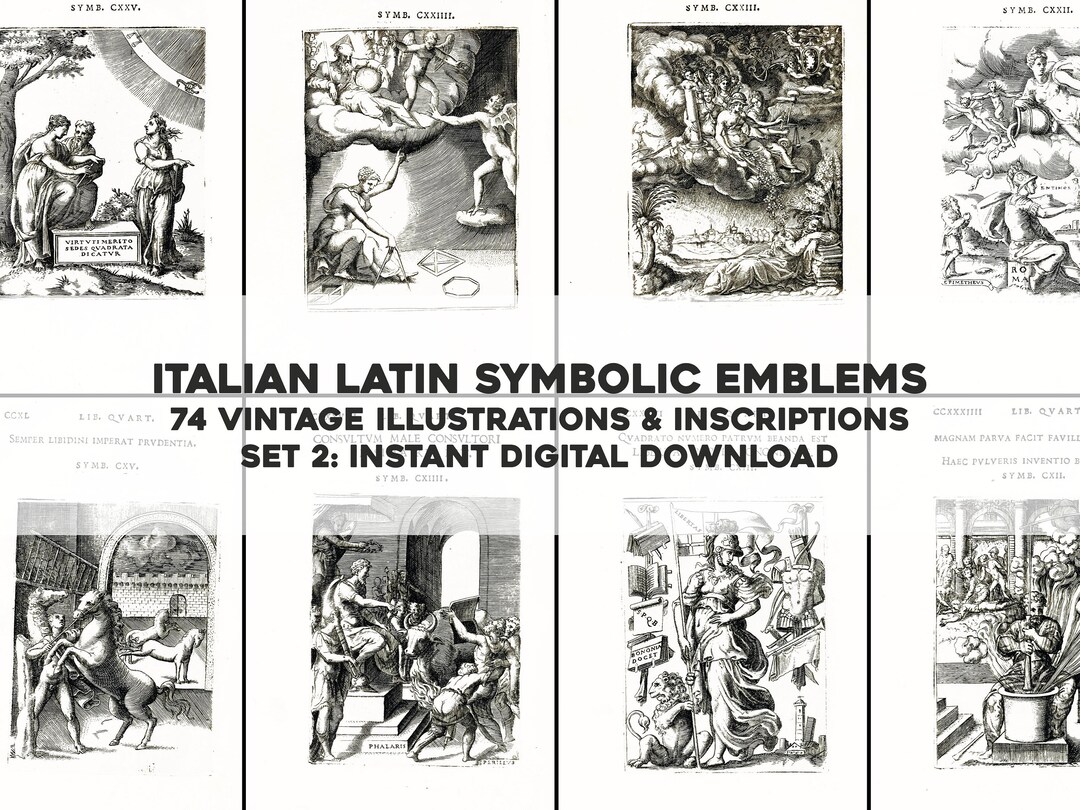 74 Restored Esoteric Latin Emblems Set 2 | HQ Image Bundle/printable ...