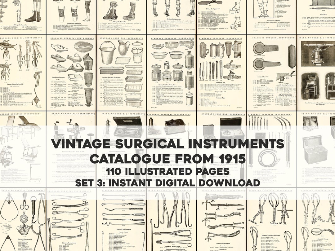 110 Surgical Instrument Illustrations Doctor Surgeon Anatomy Med ...