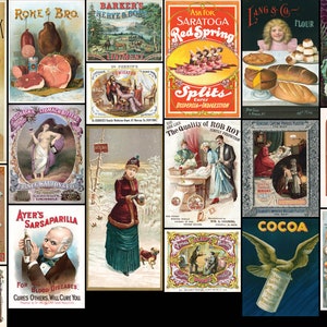 18 Vintage 1800s Lithograph Print Advertisements Tonics Remedies Food ...