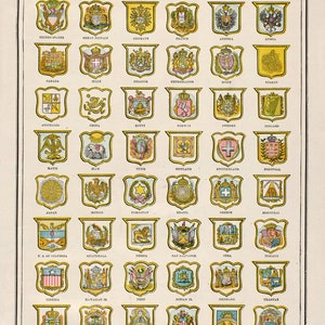 13 Vintage Global Infographic Maps 1889 Family World Atlas | HQ Image ...