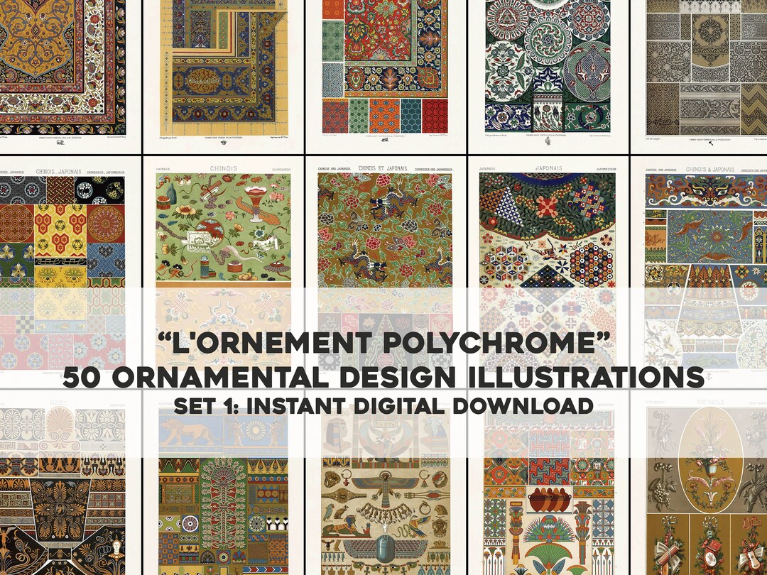 50 Ornamental Designs & Patterns L'ornament Polychrome | Vintage Image ...