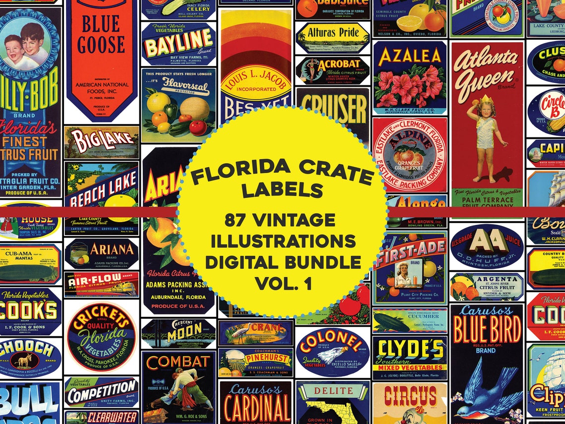 Vintage Citrus and Vegetable/produce/farm Crate Labels Vol. 1 - Etsy