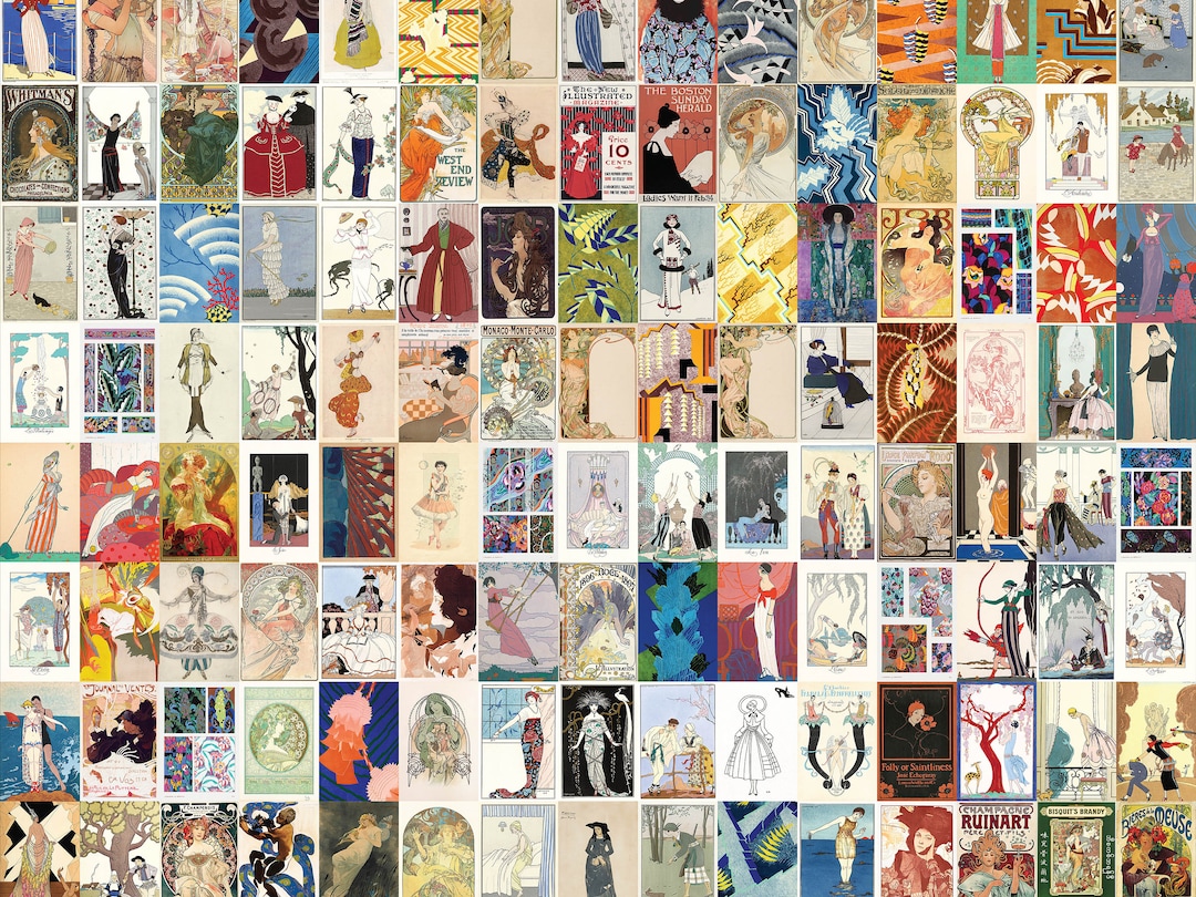 125 Pcs Art Nouveau Deco COLLAGE KIT Set 4"x6" | HQ Image Bundle ...
