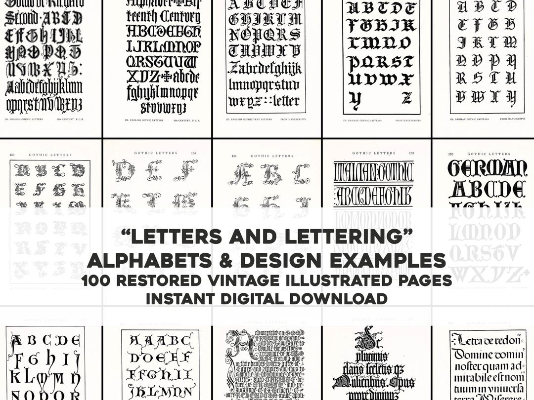 100 Awesome Vintage Alphabet Typography & Design Pages | Crafting Paper ...
