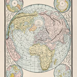 13 Vintage Global Infographic Maps 1889 Family World Atlas | HQ Image ...