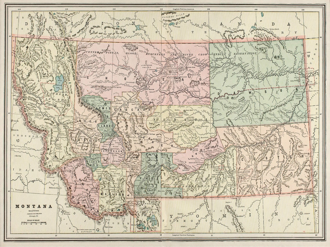 22 Vintage Maps of USA States 1889 Family World Atlas | HQ Image ...