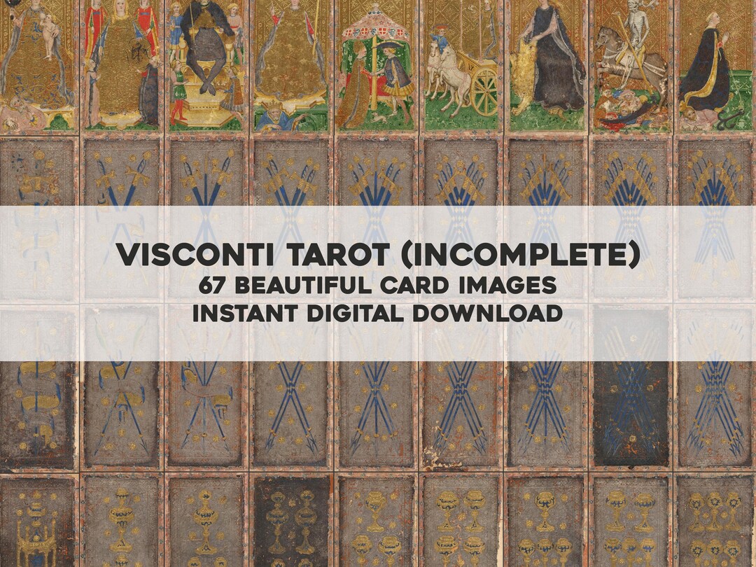 The Visconti Tarot Card Deck (incomplete) 67 Enhanced Images | Instant ...