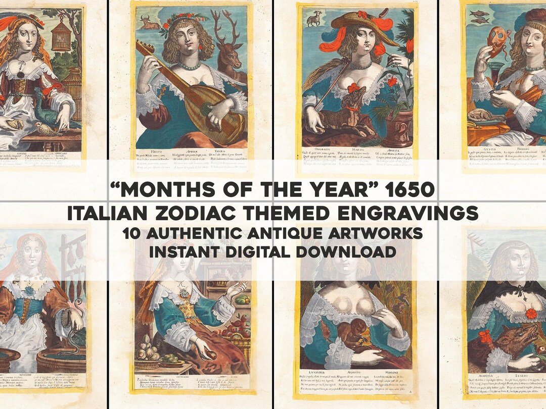 10 17th Century Italian Zodiac/month Themed Images | HQ Restored ...