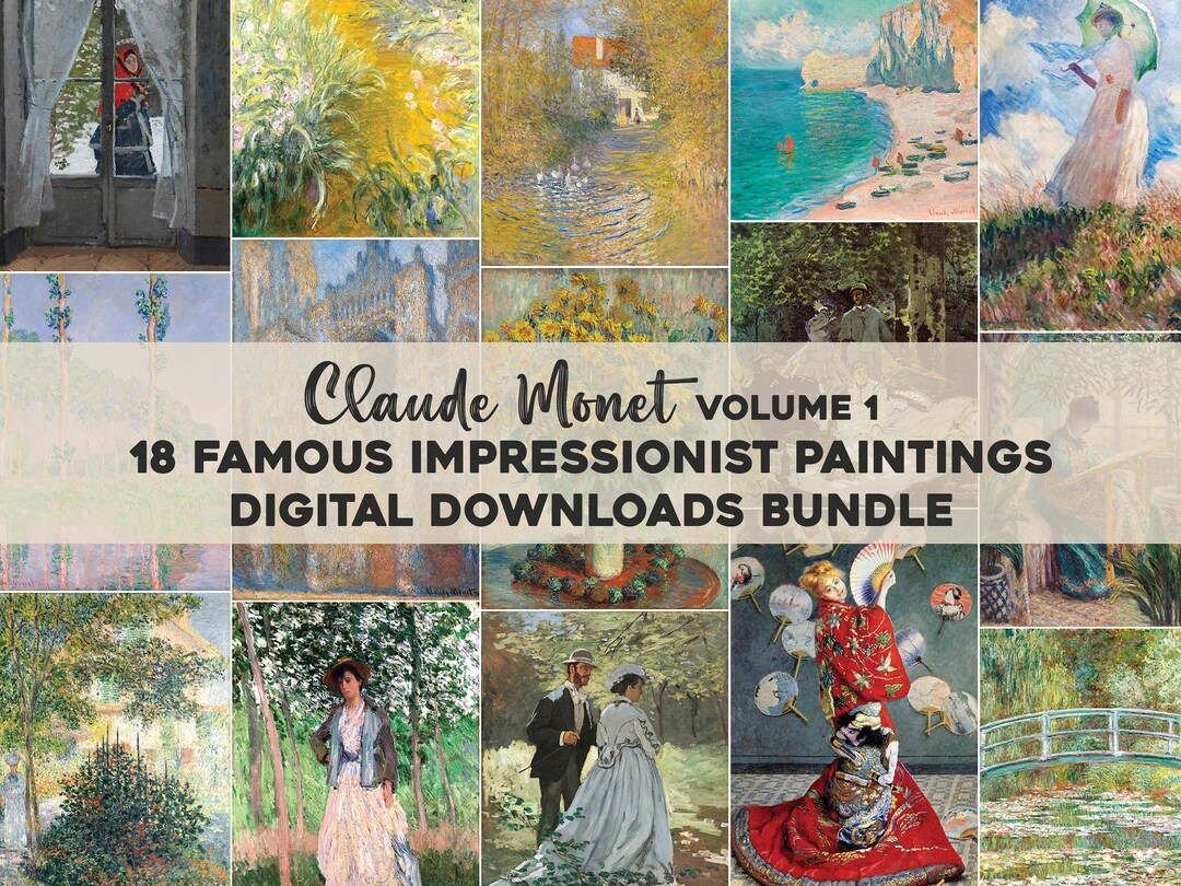 18 Claude Monet Impressionist Paintings | HQ Image Bundle Printable ...