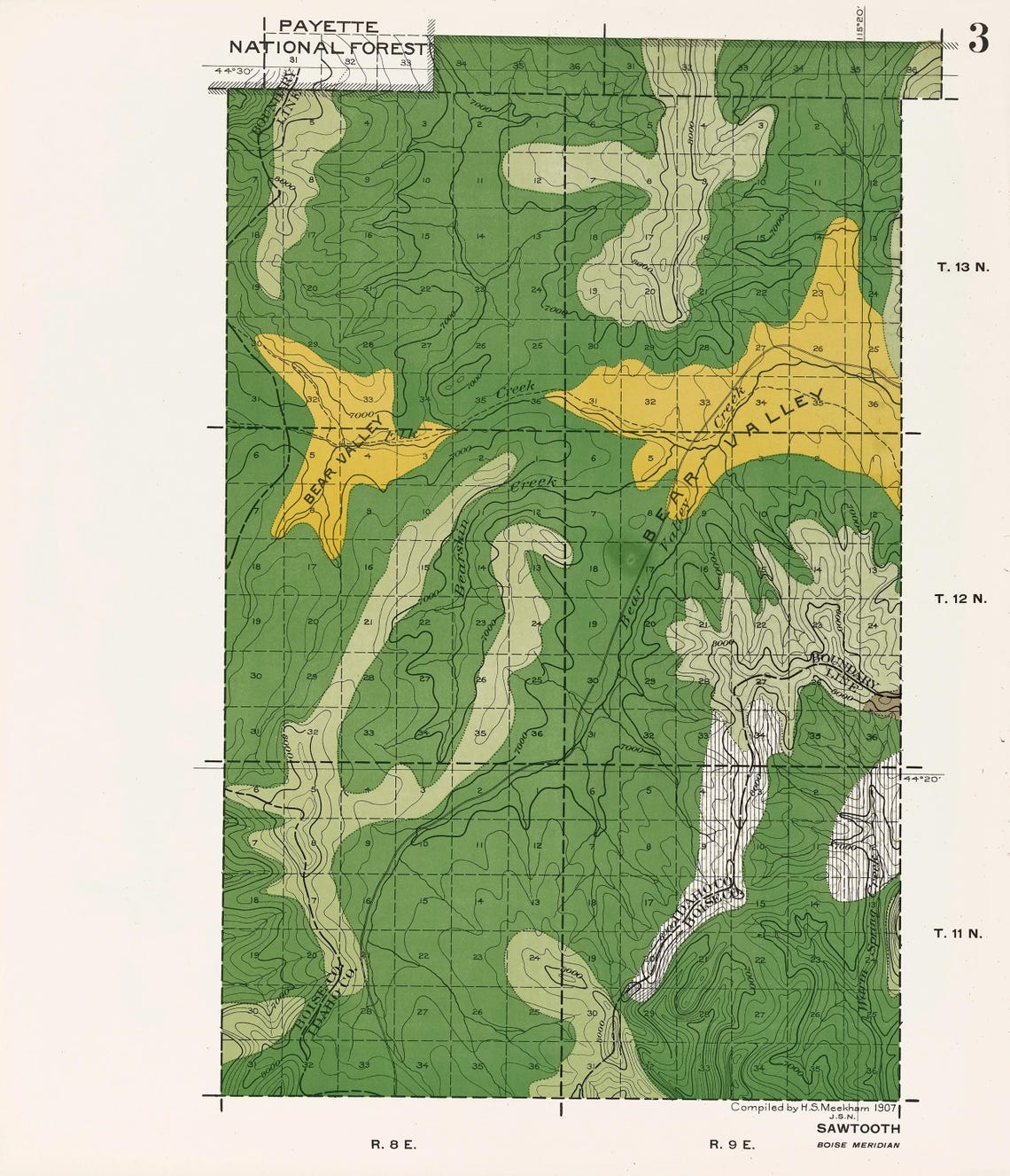 31 Vintage Maps of Sawtooth Mountain Range US Forest Atlas | Image ...