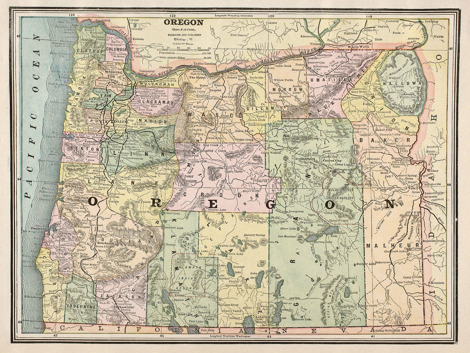 22 Vintage Maps of USA States 1889 Family World Atlas | HQ Image ...