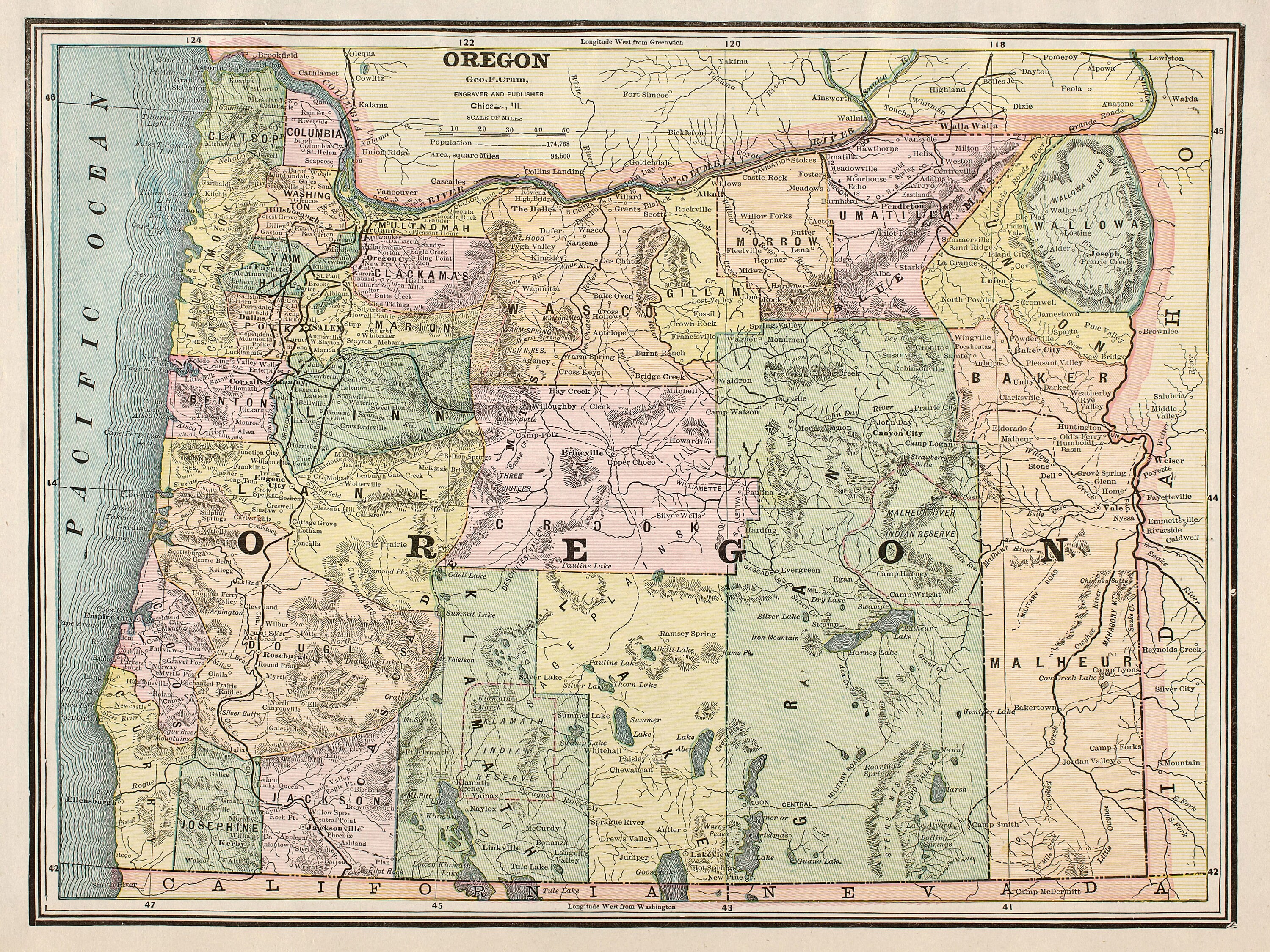 22 Vintage Maps of USA States 1889 Family World Atlas | HQ Image ...