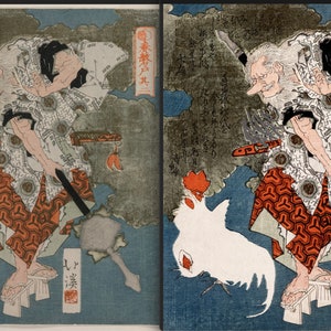 7 Ukiyo-e Japanese Woodblock Prints Printable Wall Art Bundle Samurais & Kabuki Actors | Instant ...