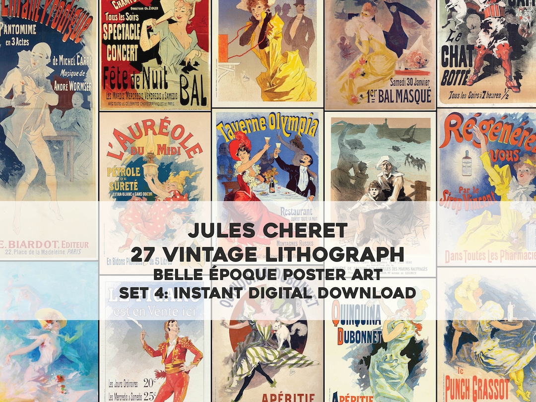 27 Awesome Vintage French Ads Posters Jules Cheret | HQ Image Bundle ...