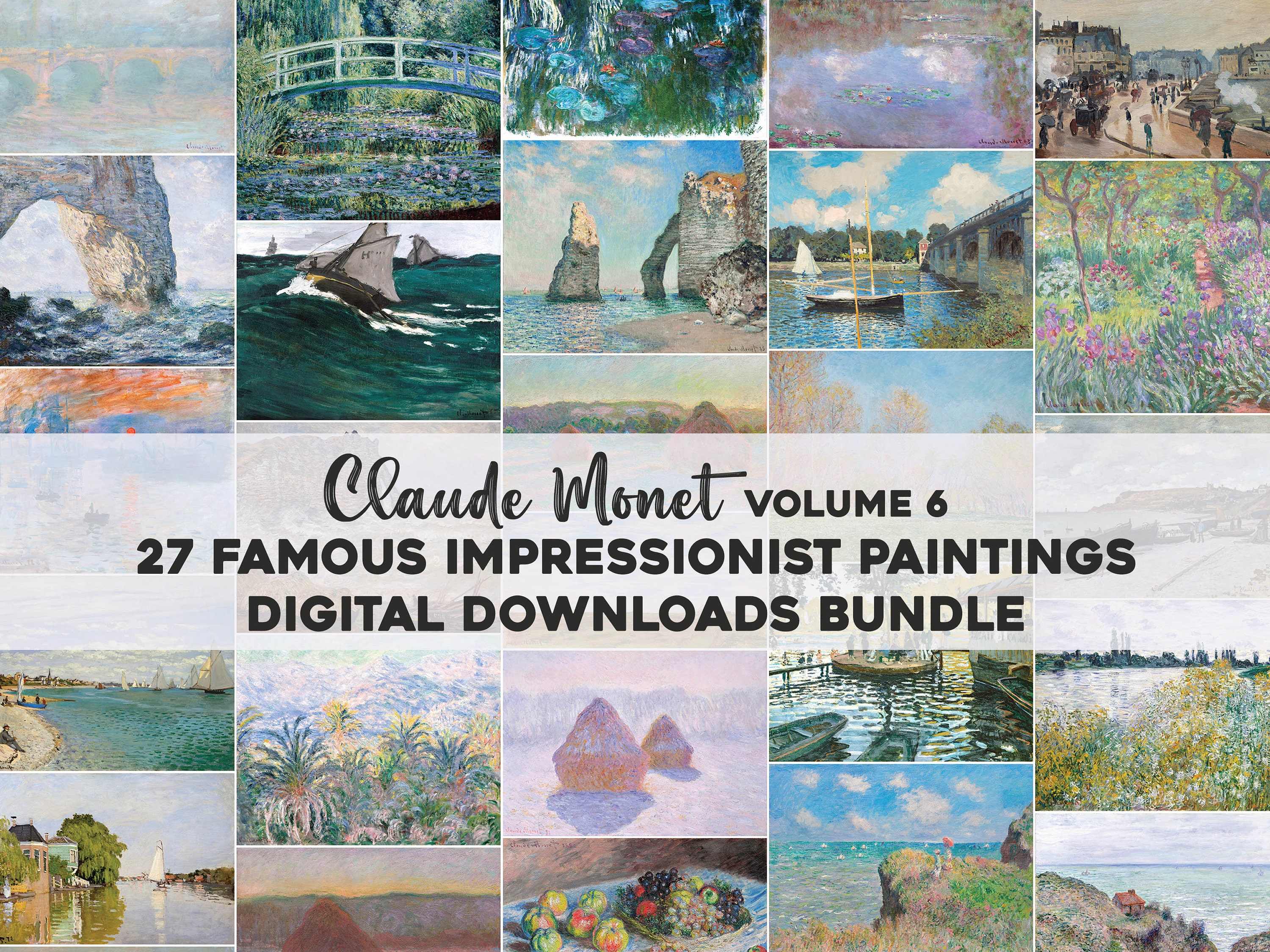 27 Claude Monet Impressionist Paintings | HQ Image Bundle Printable ...