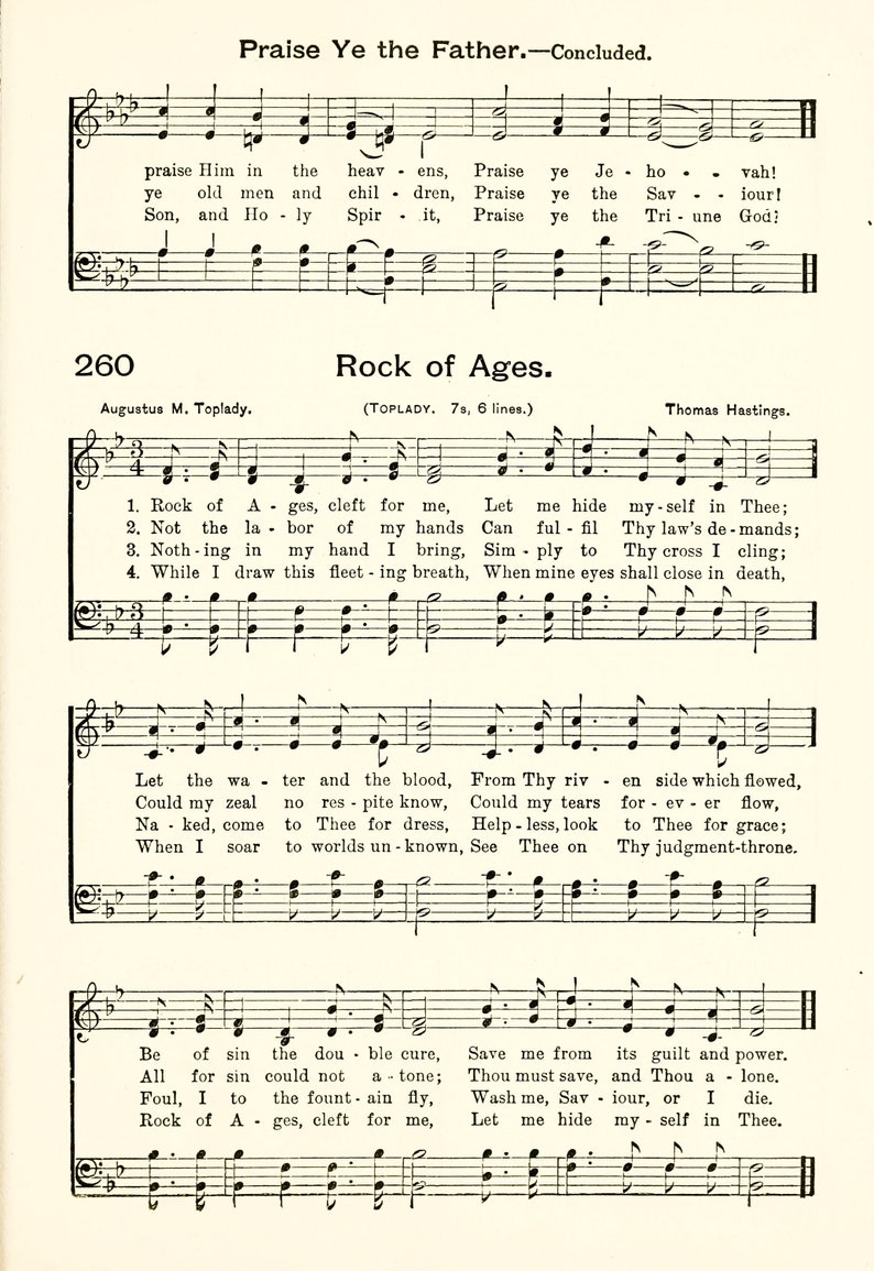 125 Hymn Pages From an Old 1909 Hymnal Restored Vintage Sheet - Etsy