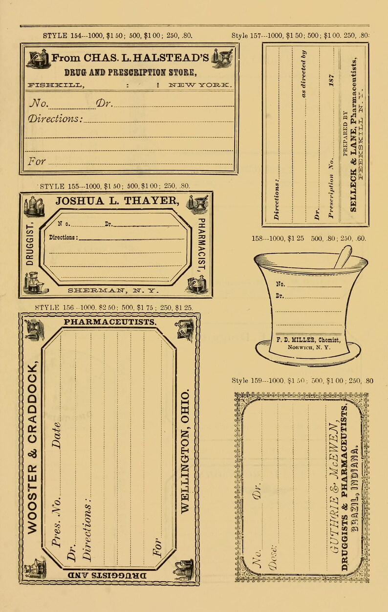 49 Printable Sheets of Vintage Apothecary Druggist Pharmacy - Etsy