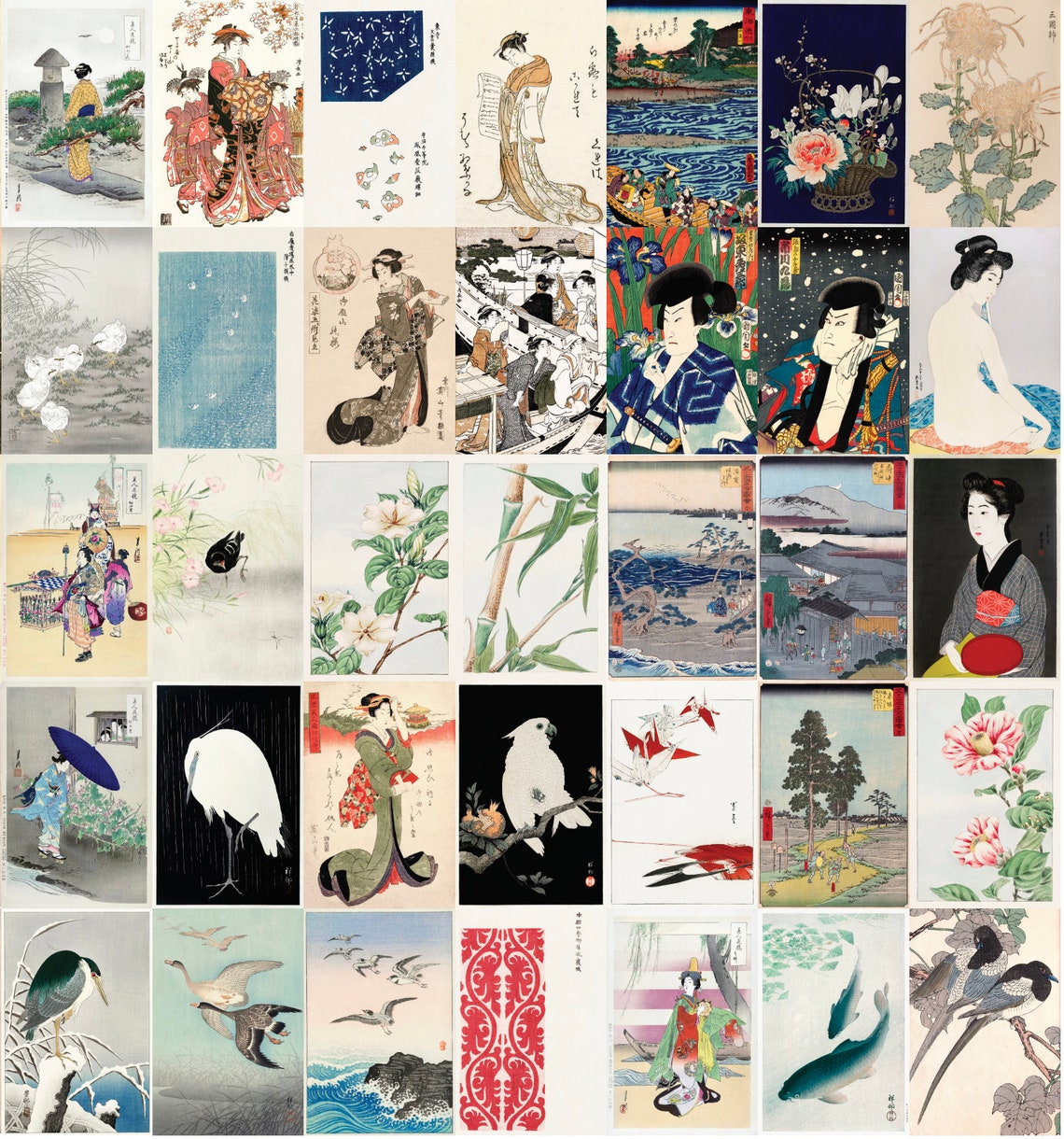 130 Pcs Japanese Artwork COLLAGE KIT SET 4x6 - Etsy
