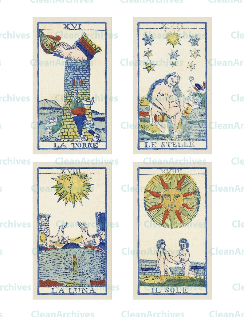 Printable Italian Tarocco Piemontese Tarot Card Deck Standard - Etsy